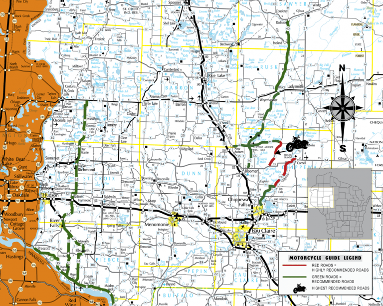 Detailed Maps - Wisconsin Motorcycle Roads Travel Guide