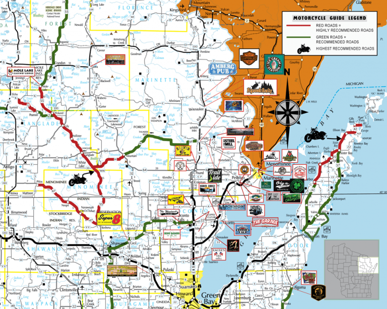 Detailed Maps - Wisconsin Motorcycle Roads Travel Guide