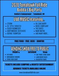 Tomahawk Fall Ride / Bubba's Big Party - Tomahawk - Wisconsin ...